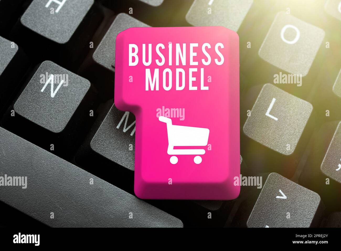 Text sign showing Business Model, Business showcase model showing how a ...