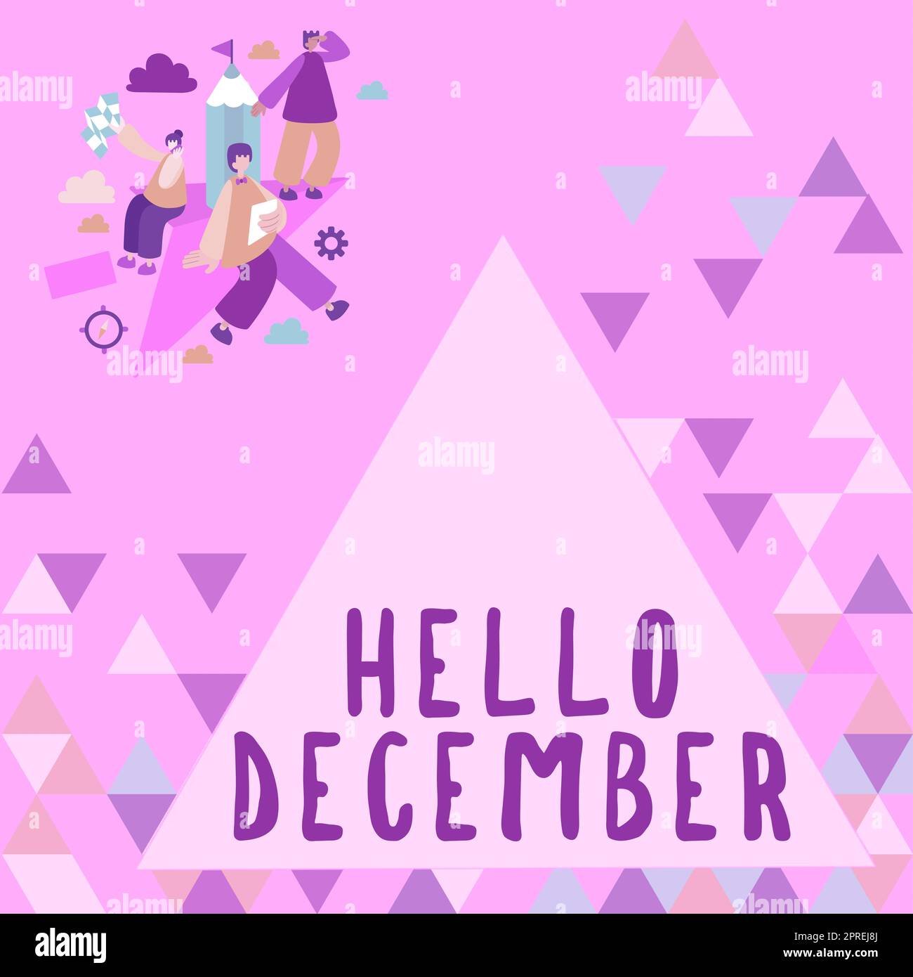 Text showing inspiration Hello December, Conceptual photo greeting used ...