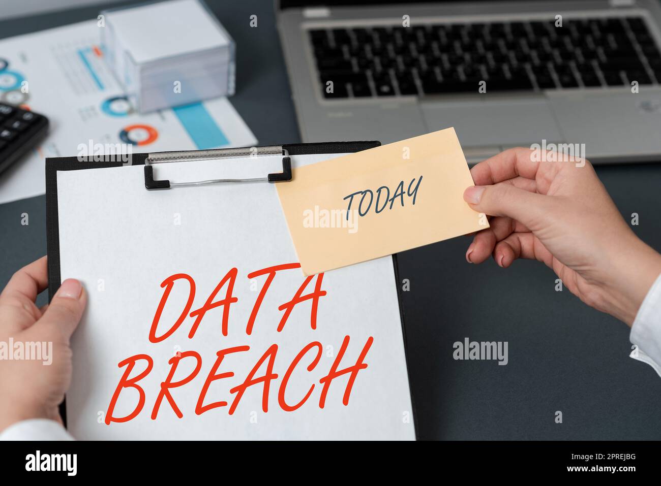 Text sign showing Data Breach, Business showcase unauthorized release ...