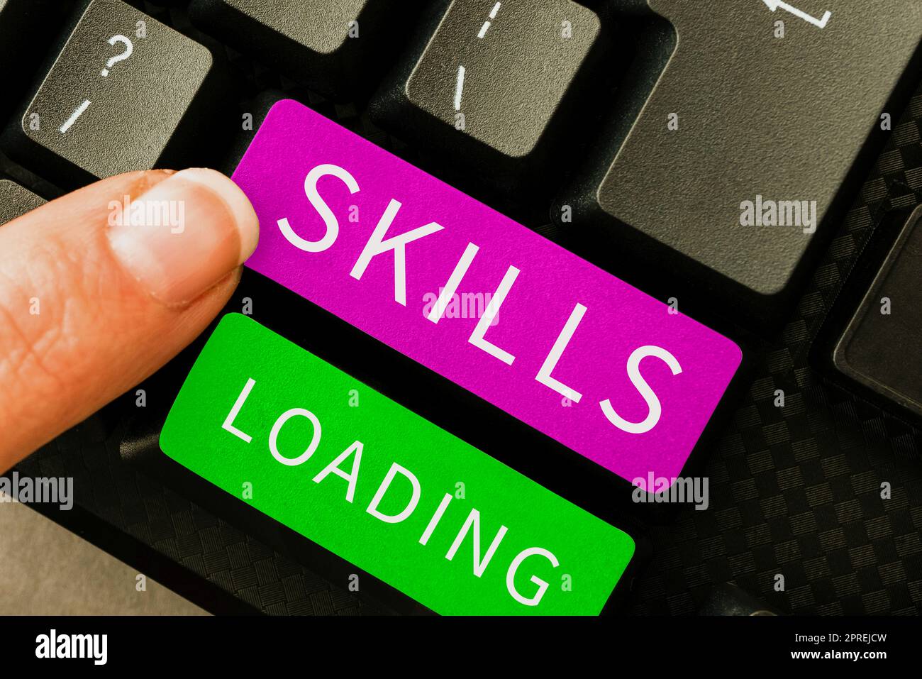 Writing displaying text Skills Loading, Conceptual photo points out the degree of difficulty ...