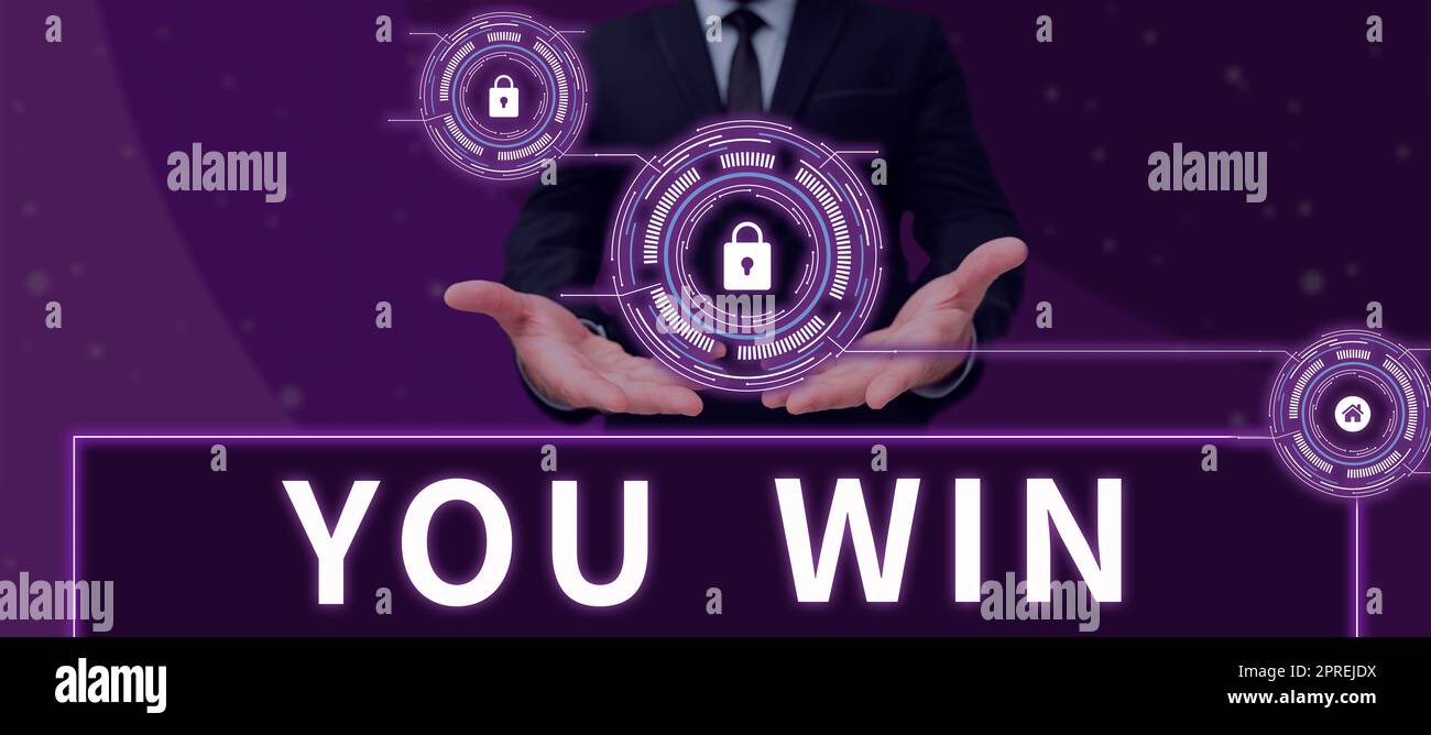 Text showing inspiration You Win, Business showcase be first in school ...