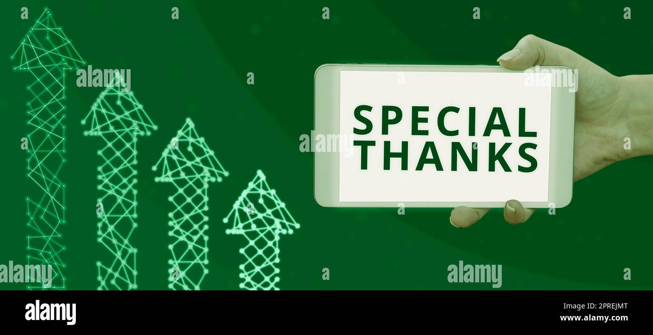 Hand writing sign Special Thanks, Conceptual photo appreciating ...