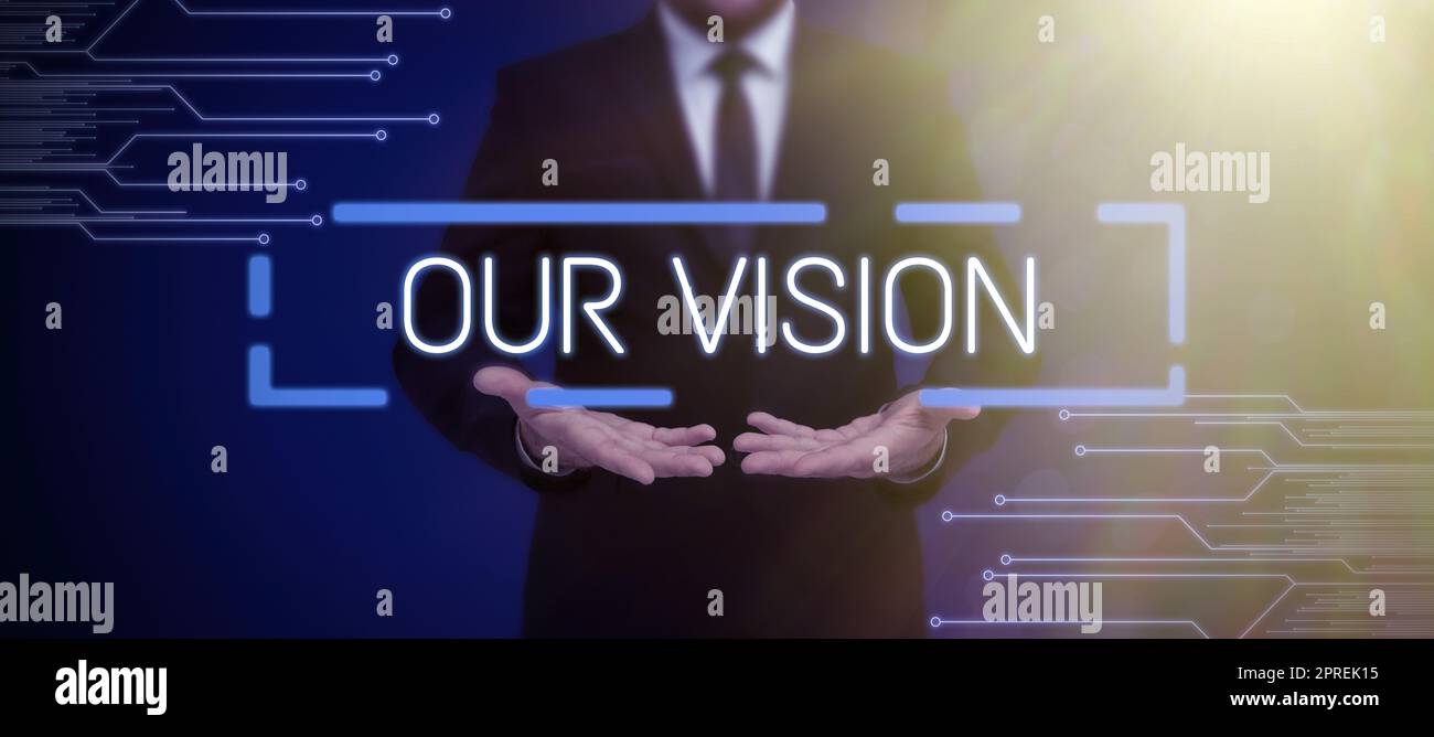 Text showing inspiration Our Vision, Concept meaning plan for next five ...