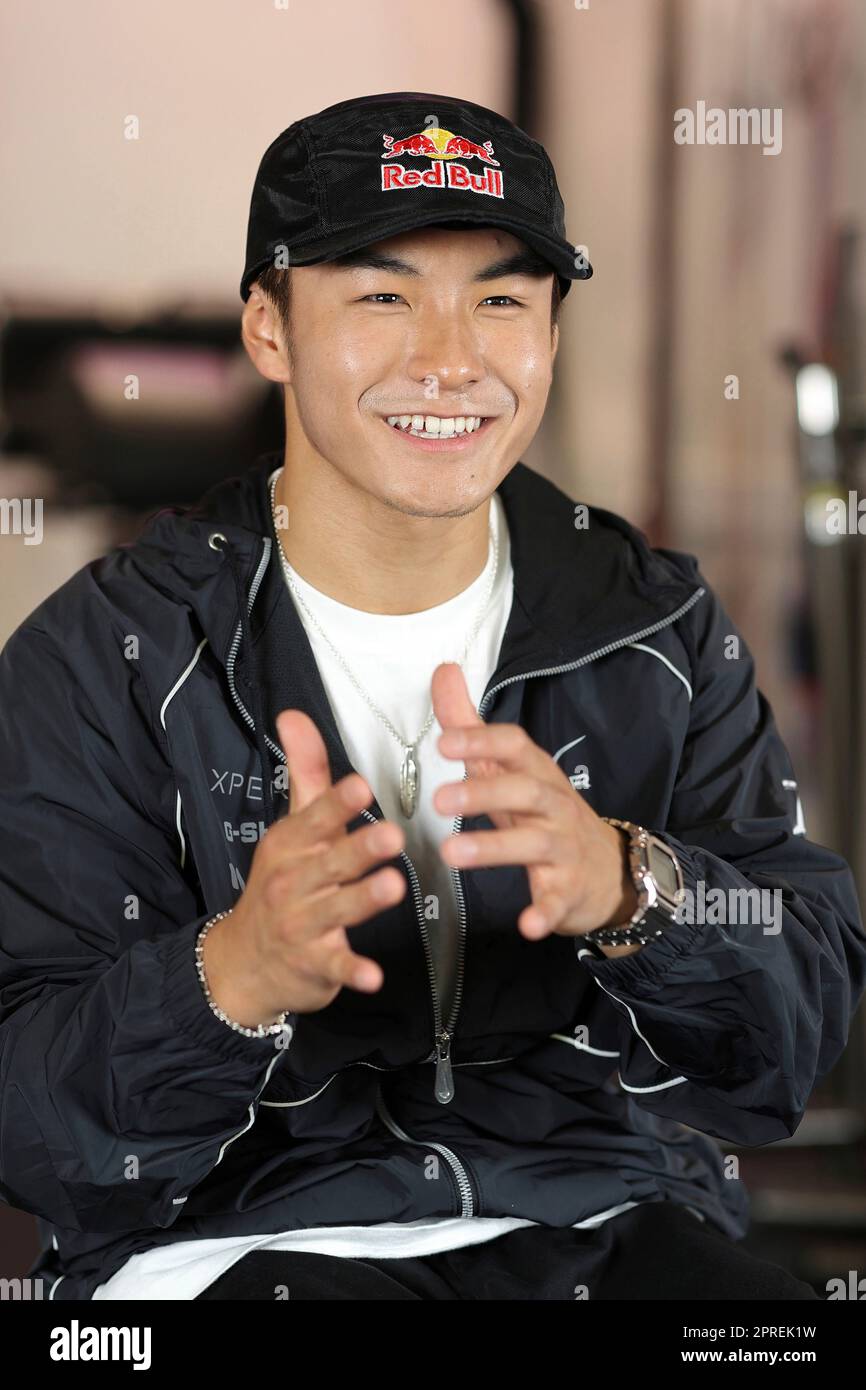 Japanese breakdancing dancer "Shigekix" (Shigeyuki Nakarai) poses for photo during an interview ...