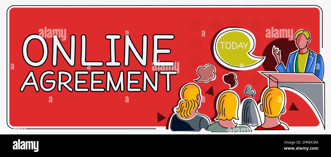 Inspiration showing sign Online Agreement, Business overview contracts ...