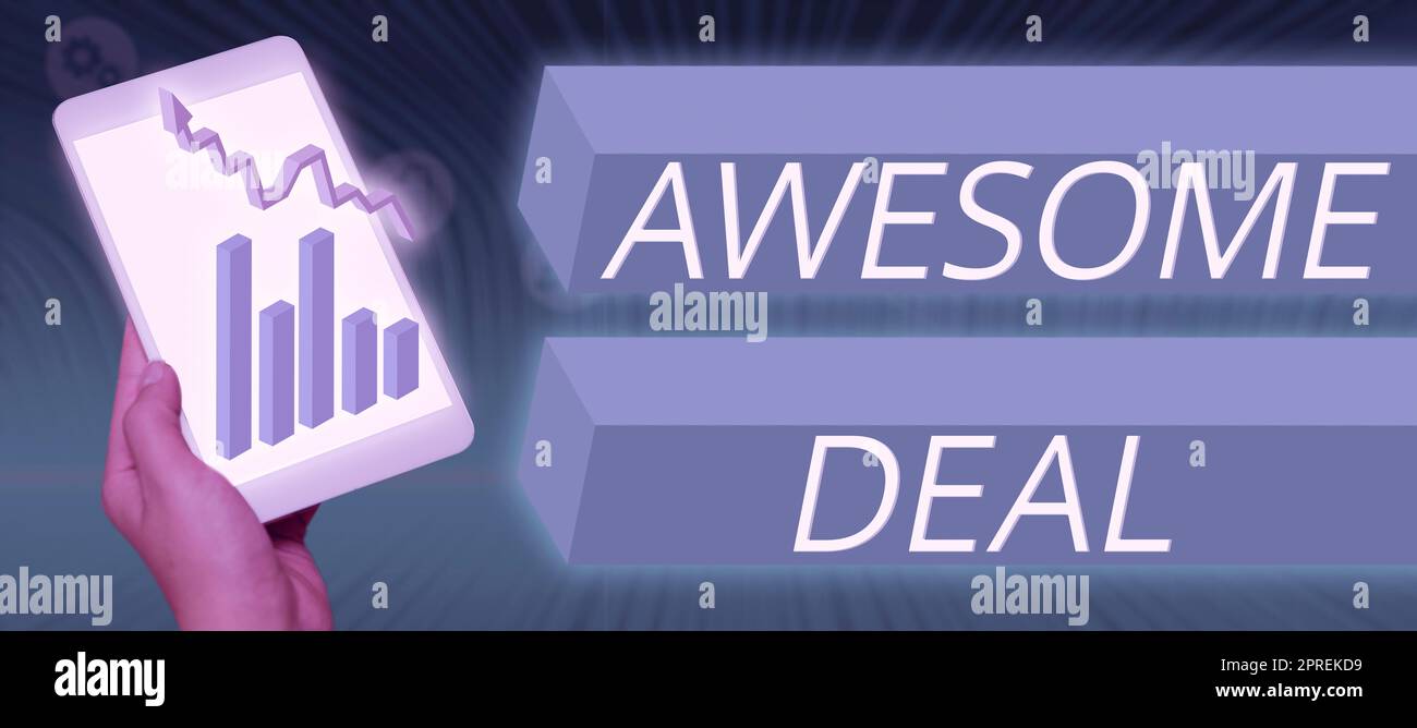 Text caption presenting Awesome Deal, Business showcase impressive ...