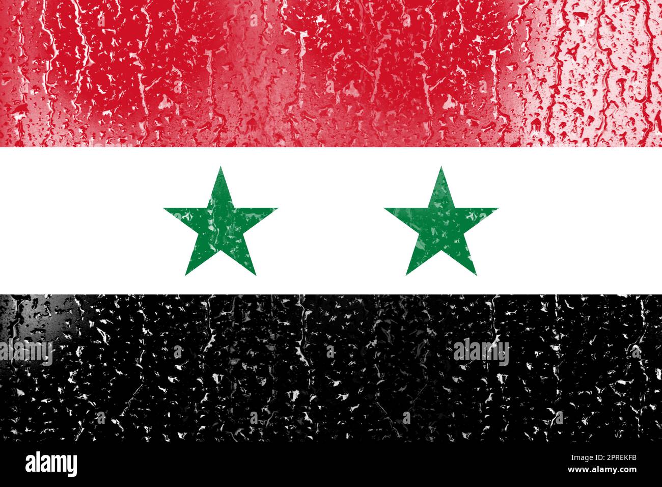 3D Flag of Syria on a glass with water drop background Stock Photo - Alamy