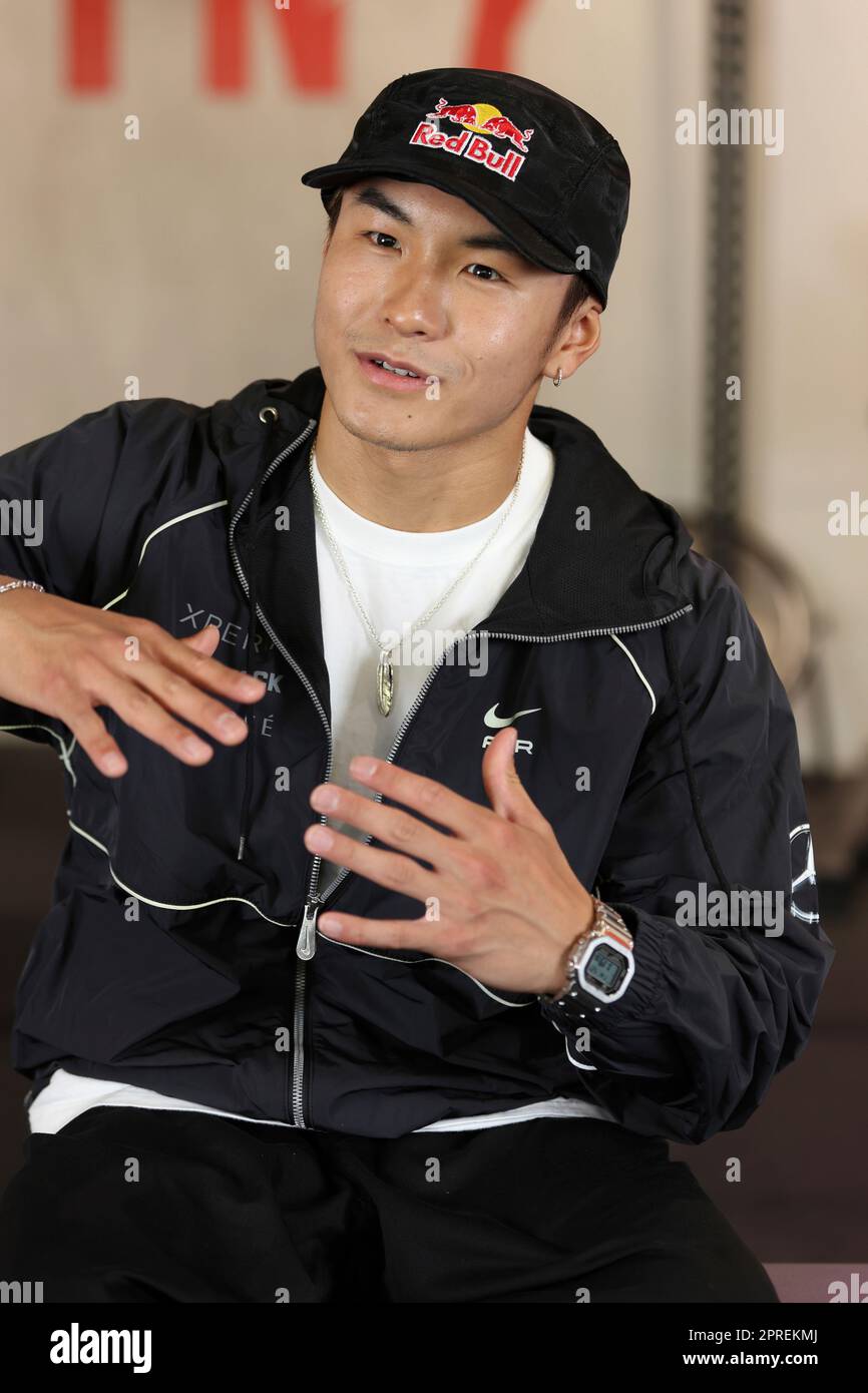 Japanese breakdancing dancer "Shigekix" (Shigeyuki Nakarai) poses for ...