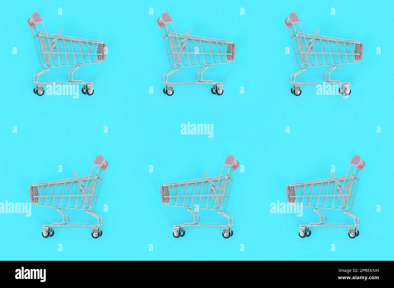 Shopping addiction, shopping lover or shopaholic concept. Many small ...