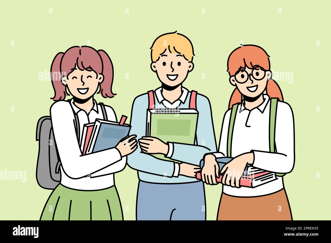 High School Students Studying Clipart