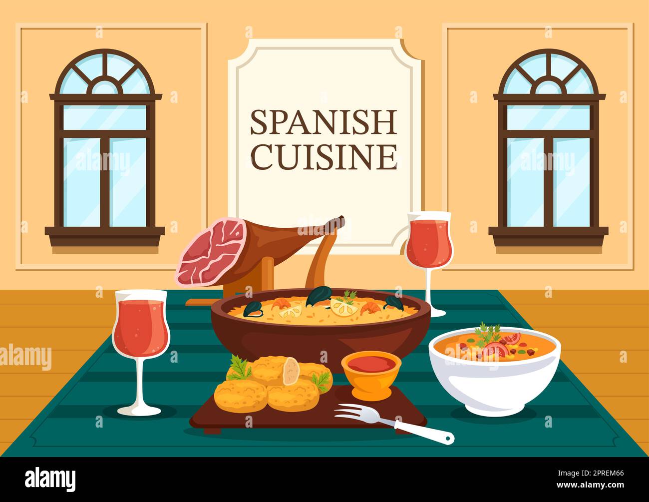 Spanish Food Cuisine Menu Restaurant with Various of Traditional Dish ...