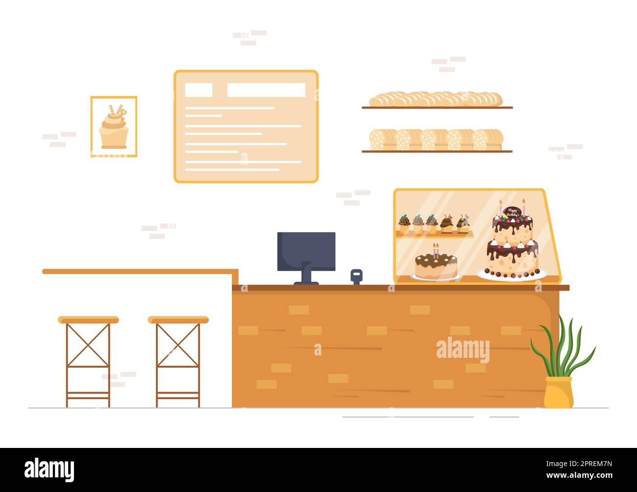 Sweet Shop Selling Various Bakery Products, Cupcake, Cake, Pastry or ...