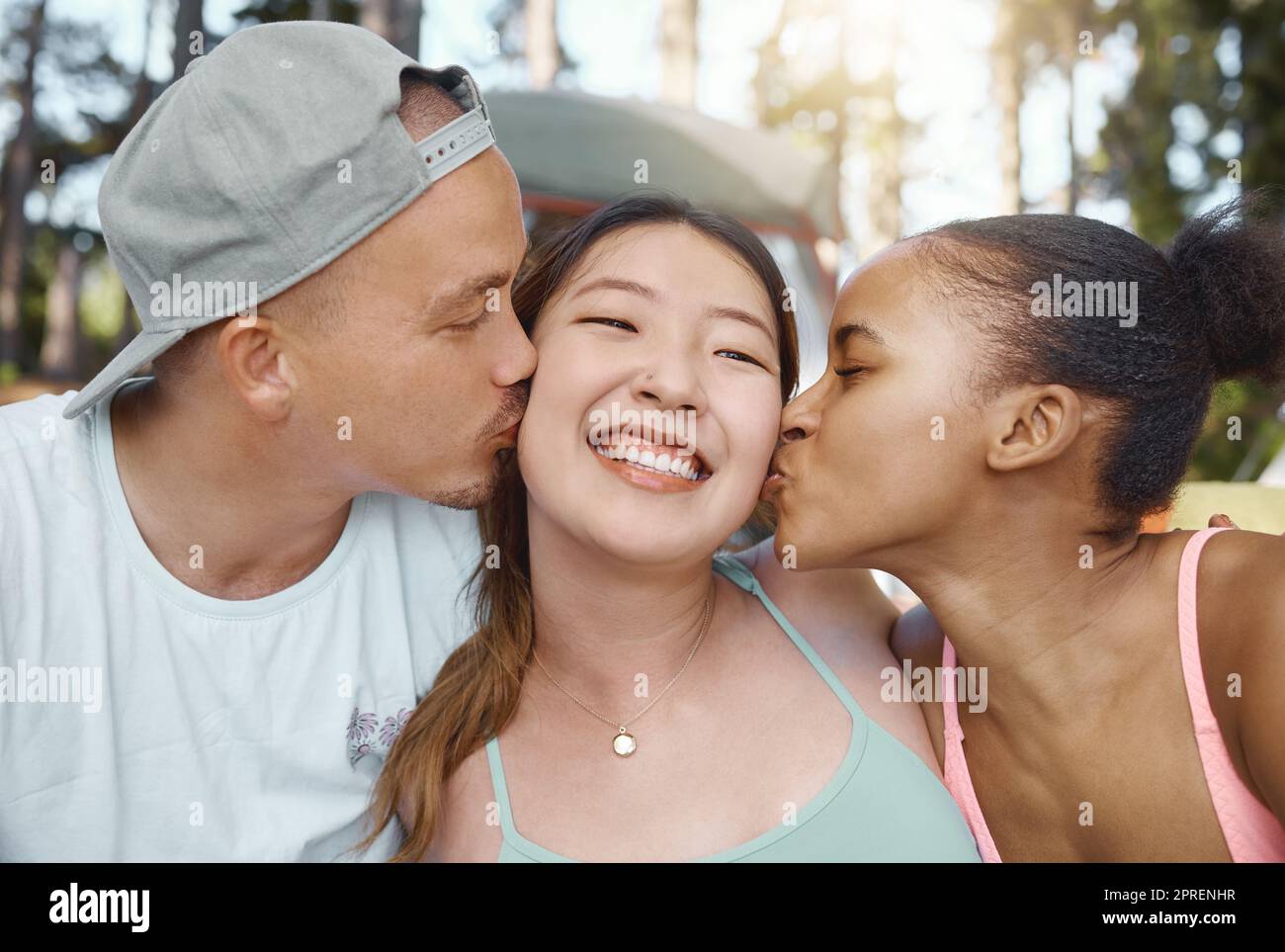 We love each other like family. a diverse group of friends bonding ...