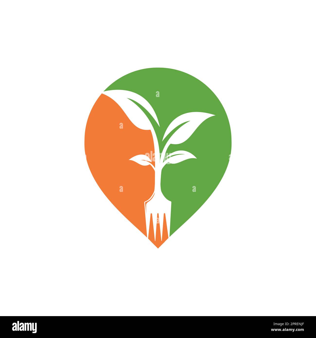 Fork tree vector logo design. Food point vector logo concept Stock ...
