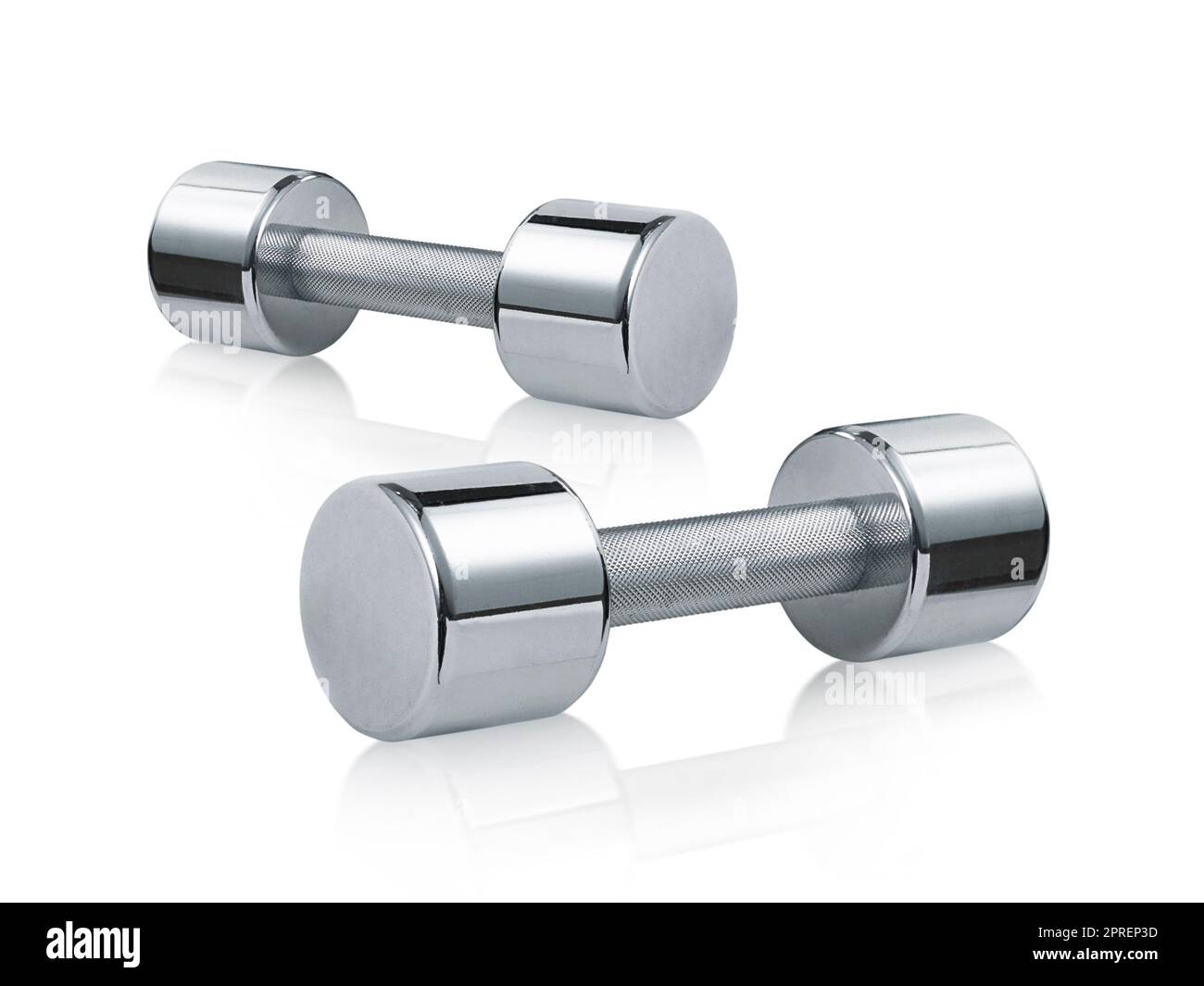 steel dumbbells isolated on white background Stock Photo - Alamy