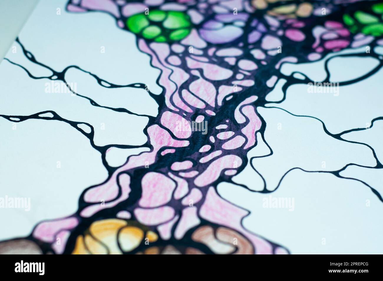 Hand drawn neurographic drawing. Neurographics is psychological method ...