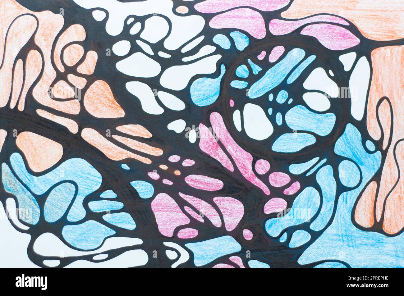 Hand drawn neurographic drawing. Neurographics is psychological method ...