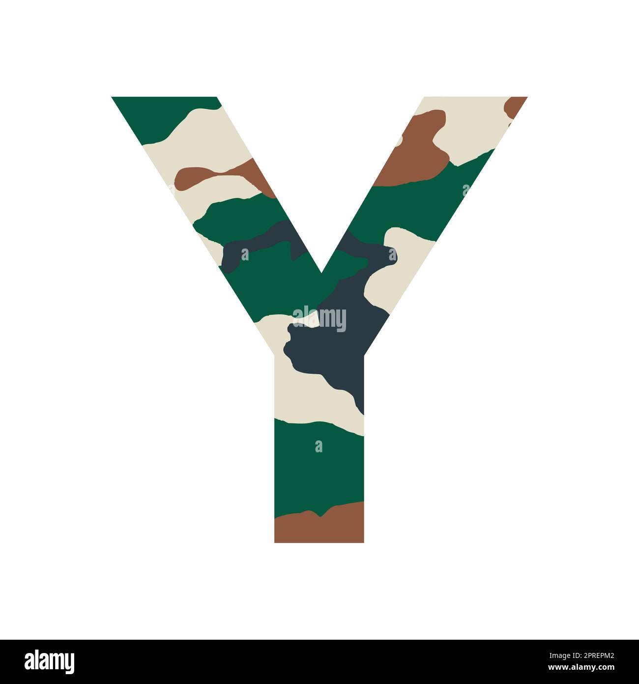 English alphabet letter Y, khaki style isolated on white background ...