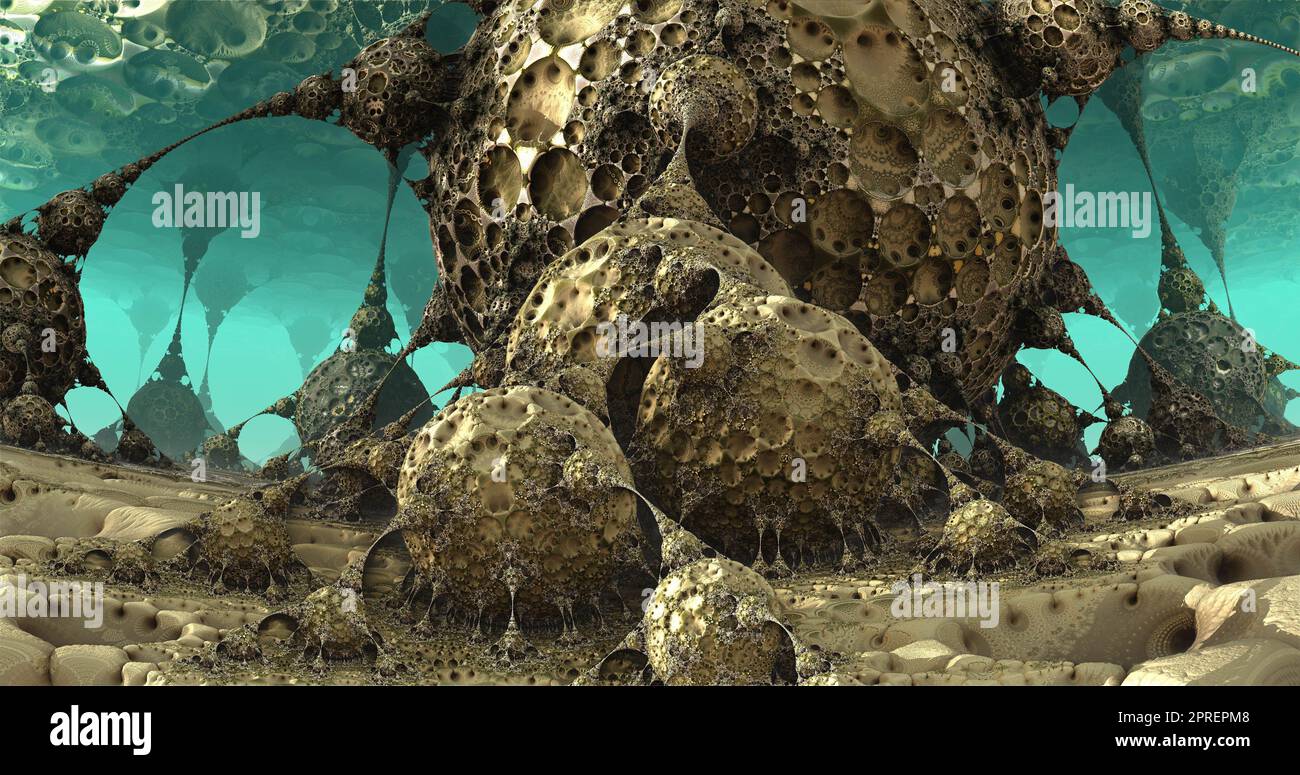 the surface of an alien planet under an alien sun 3d rendering Stock ...