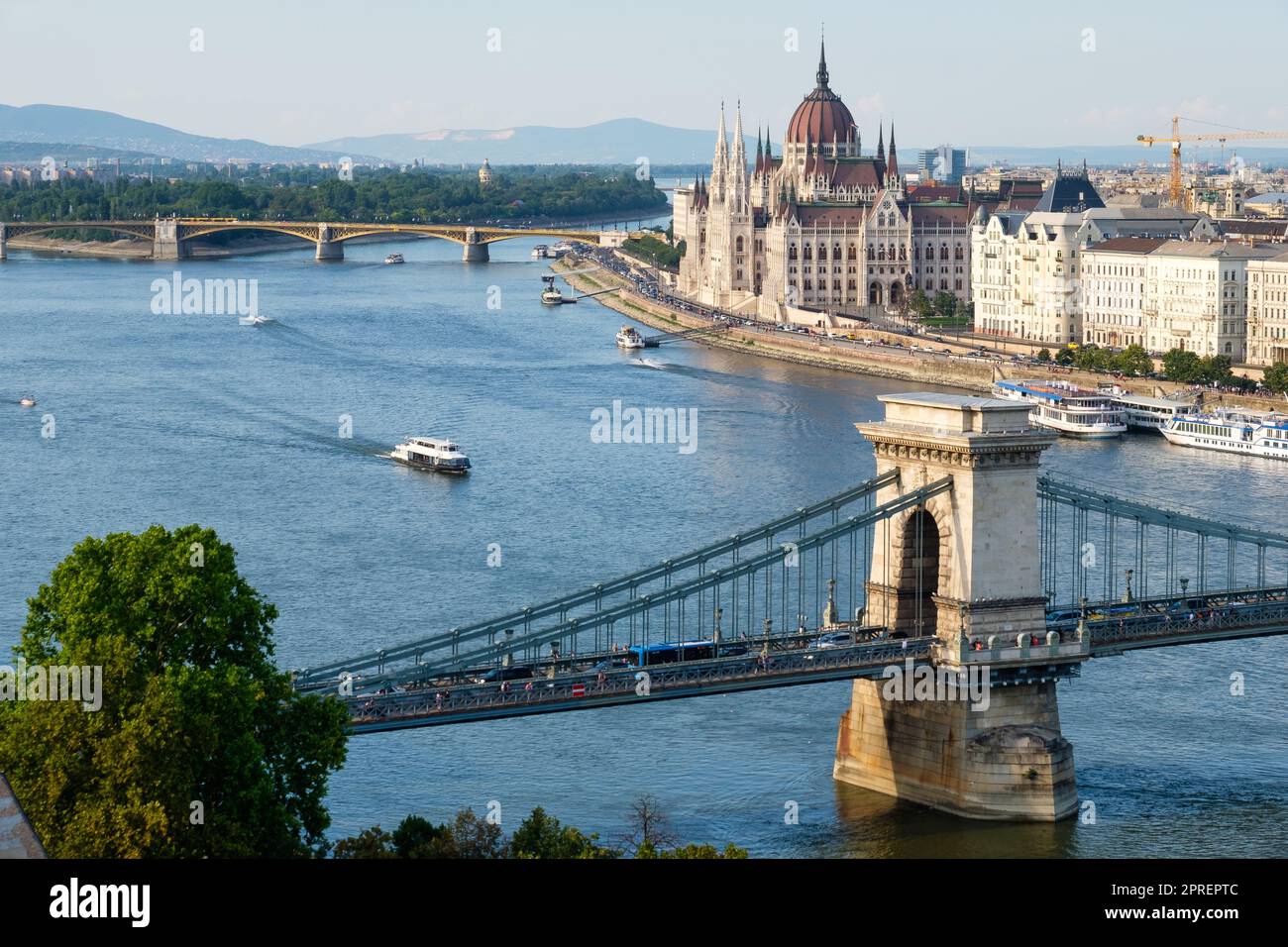 The Széchenyi Chain Bridge, the Margaret Bridge and the Hungarian ...