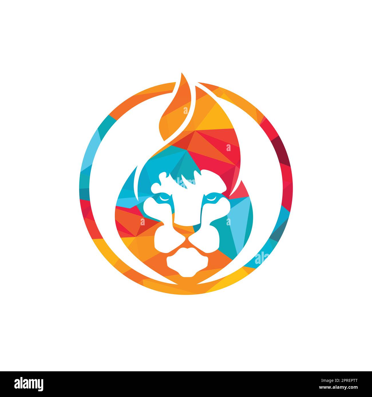 Lion fire vector logo design template. Creative lion fire or lion flame ...