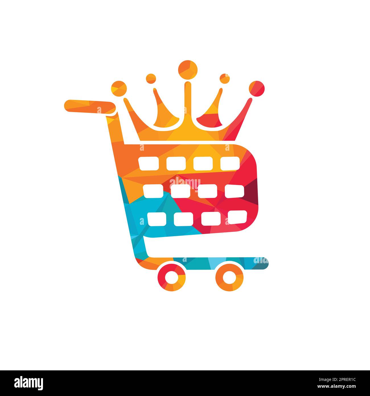 King shop vector logo design. Shopping cart with crown icon design ...