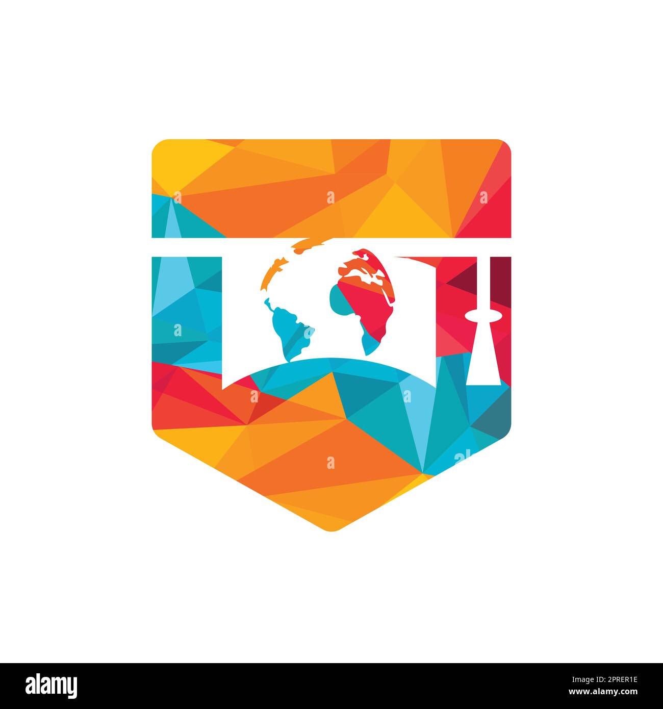 World education vector logo design. Globe with gradation cap and icon ...