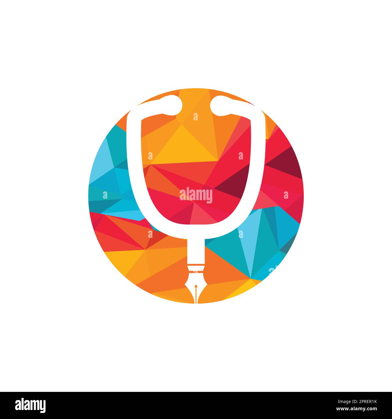 Medical education vector logo design. Pen nib and stethoscope vector ...