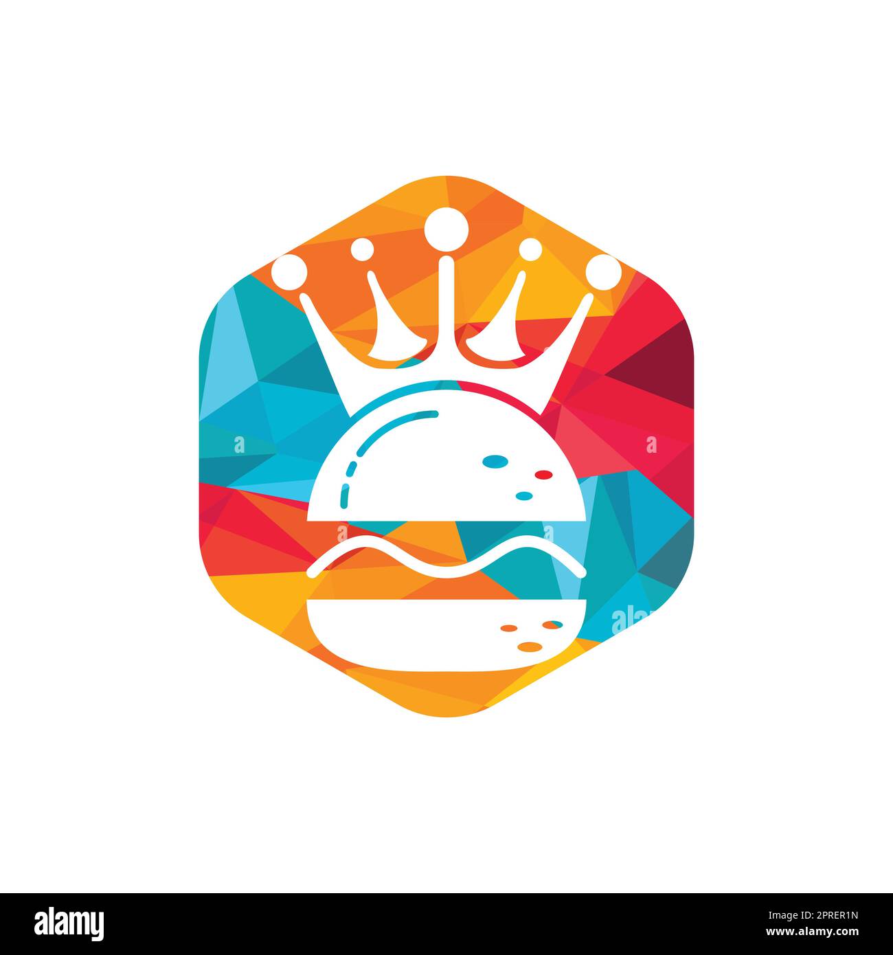 Burger king vector logo design. Burger with crown icon logo concept ...