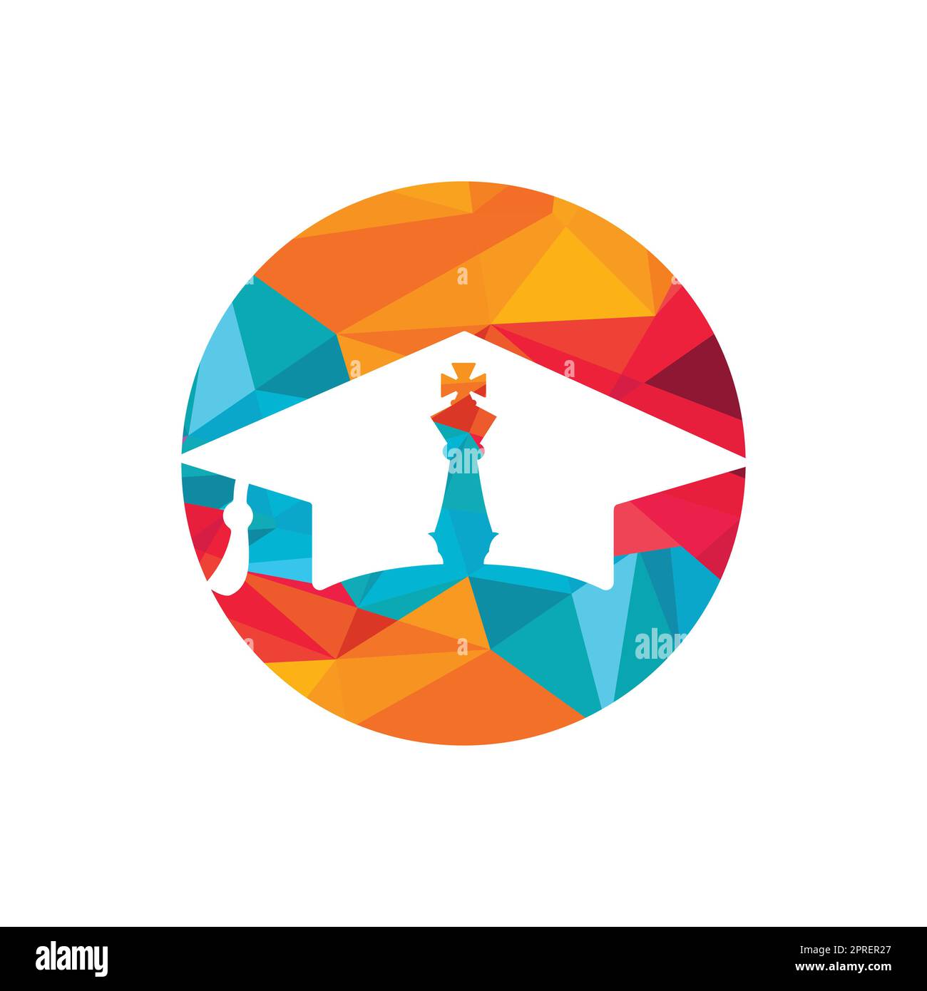 Graduation chess knight vector logo design. Education strategy vector ...