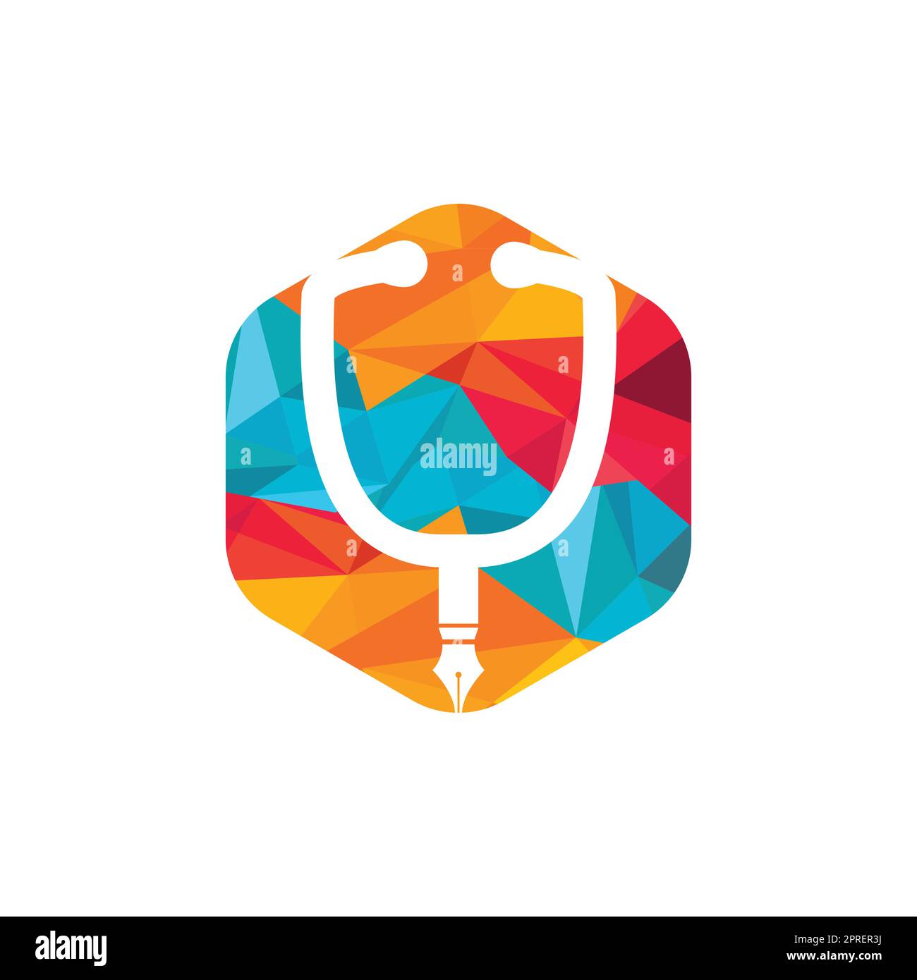 Medical education vector logo design. Pen nib and stethoscope vector ...