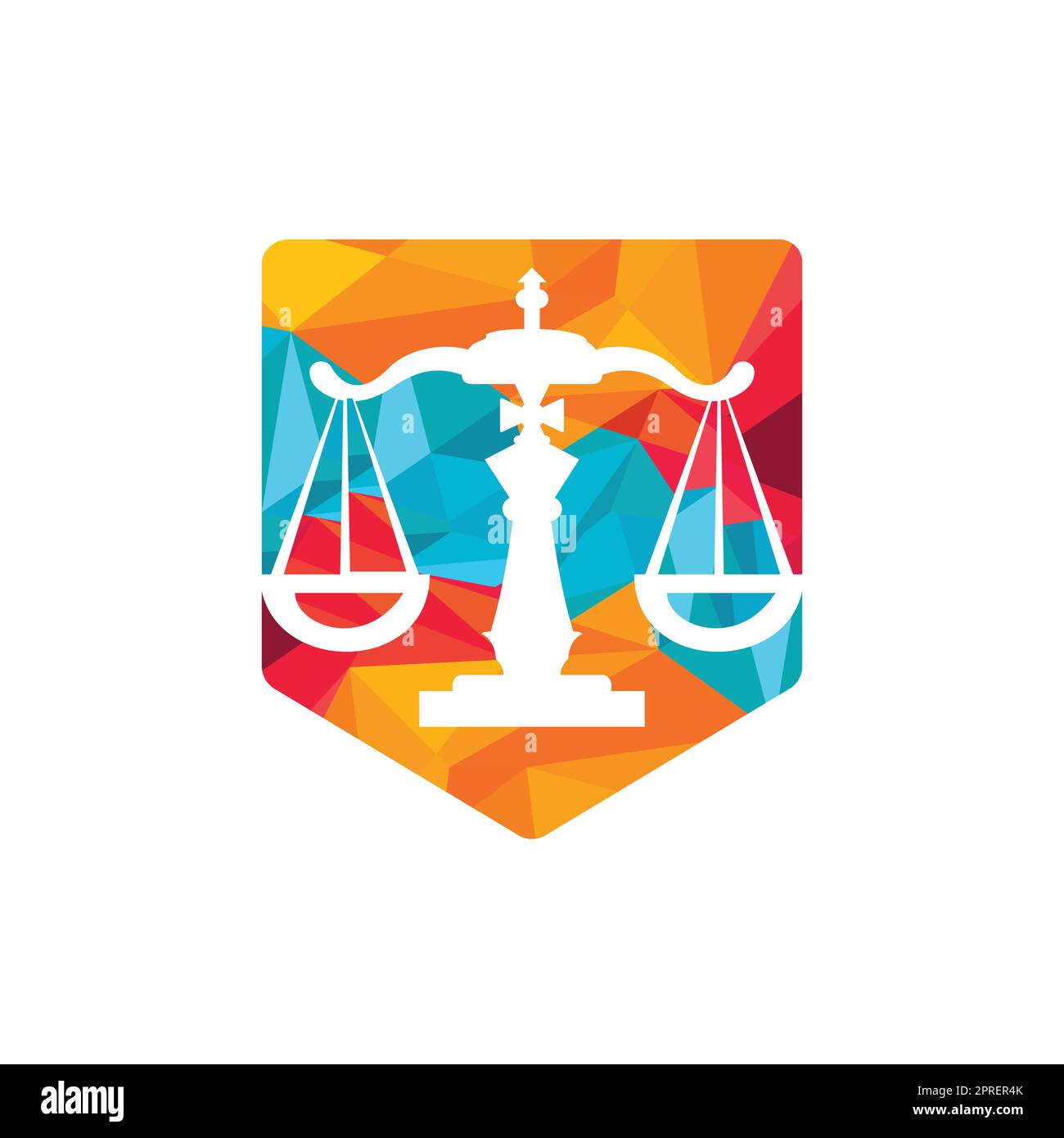 Chess law vector logo design template. Chess king and scale icon design ...