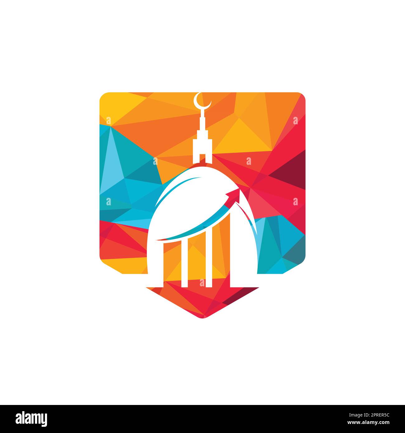 Islamic chart business vector logo design template. Mosque and bar ...