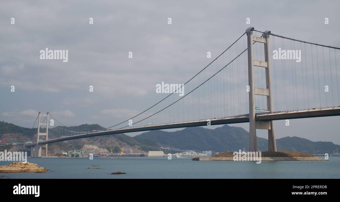 Tsing Ma Suspension bridge in Hong Kong city Stock Photo - Alamy