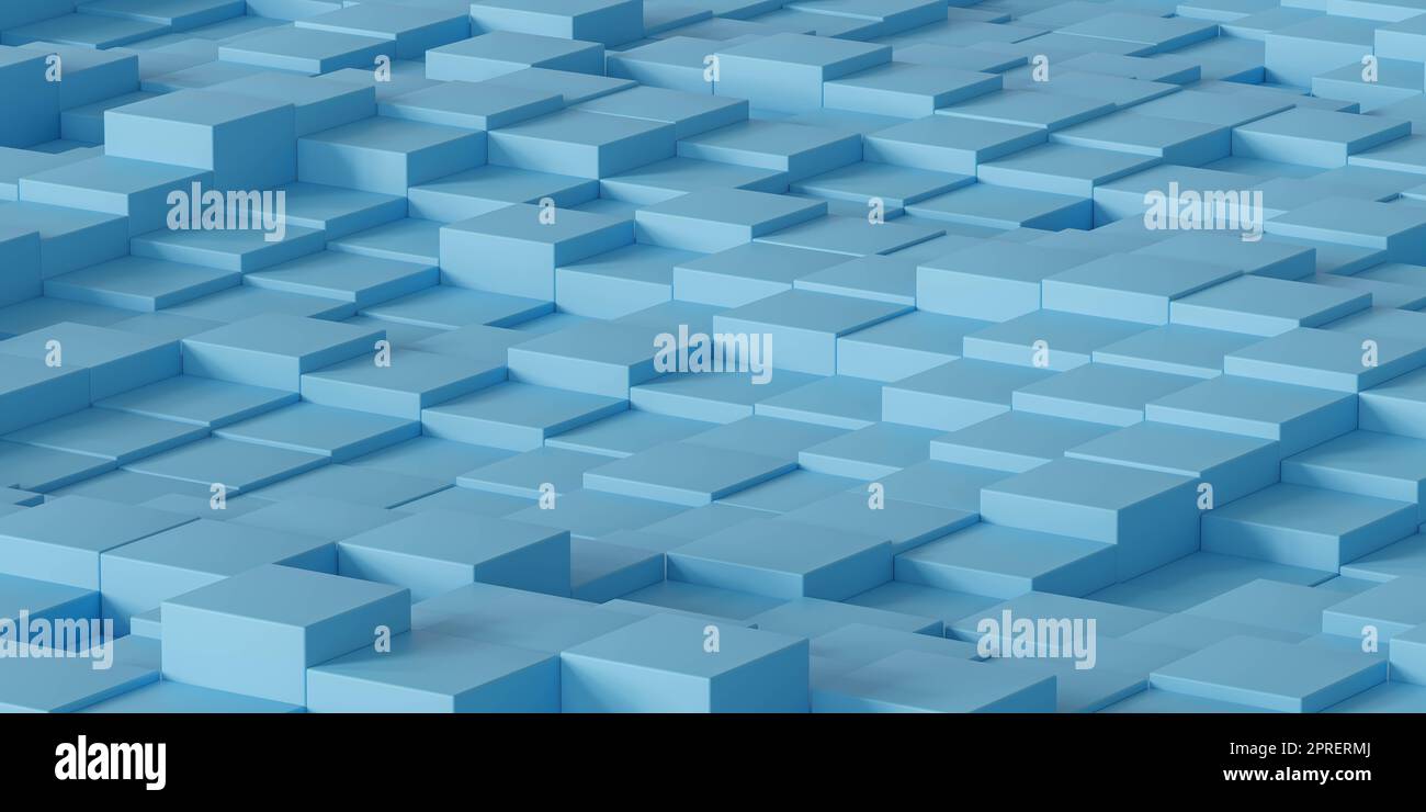 a massive cluster of blue cubes in a geometric arrangement 3d render ...