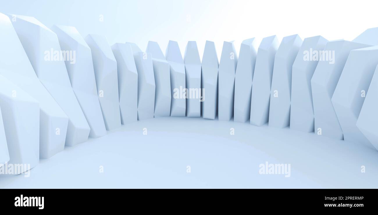 abstract white background with white cubic wall 3d render illustration ...