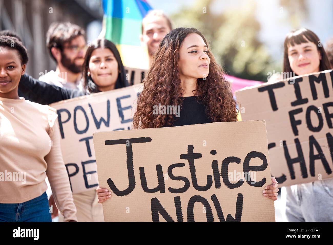 Being the change we want to see. a group of young people protesting ...