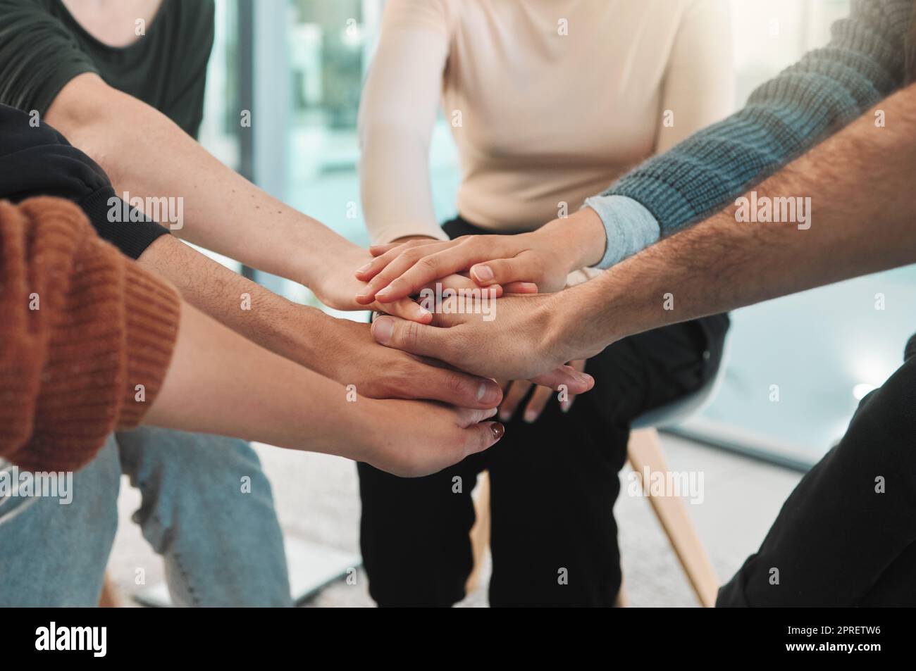 Diverse group people hands pile hi-res stock photography and images - Alamy