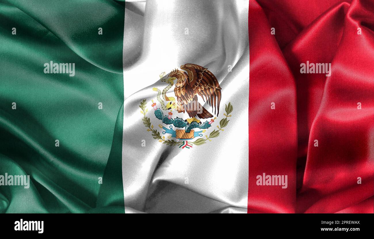 Mexico flag - realistic waving fabric flag Stock Photo - Alamy
