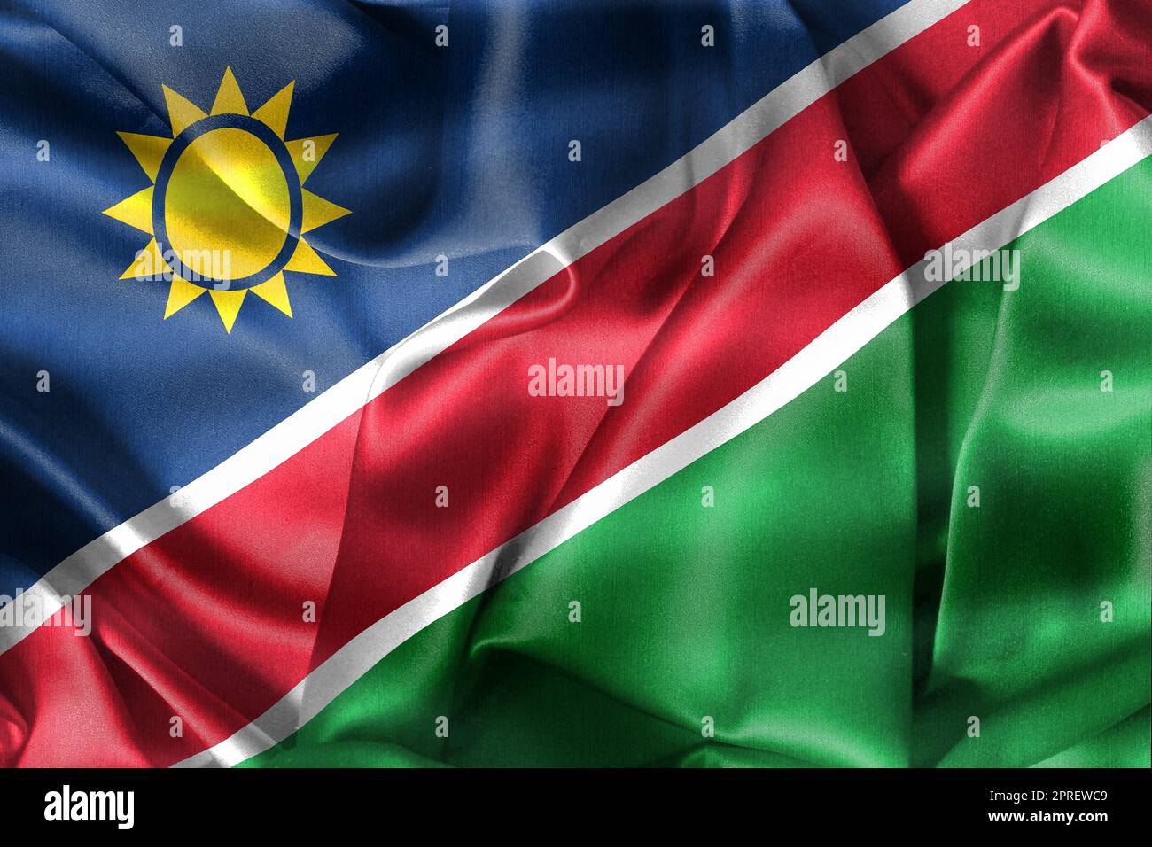 Namibia flag - realistic waving fabric flag Stock Photo - Alamy