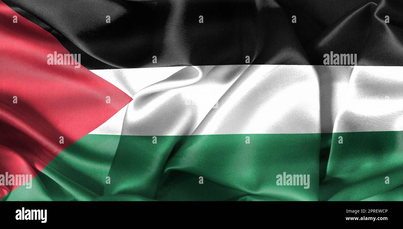Palestine flag - realistic waving fabric flag Stock Photo - Alamy