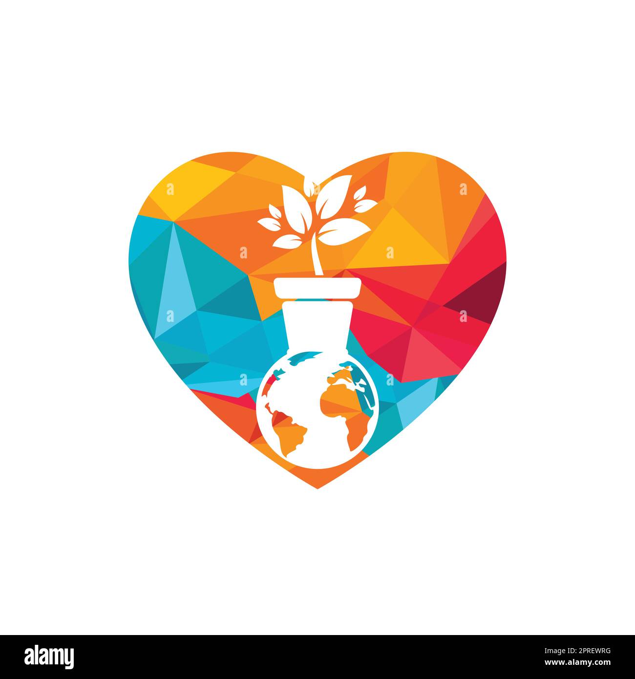 World Nature eco logo template. Globe and flower pot icon vector design ...