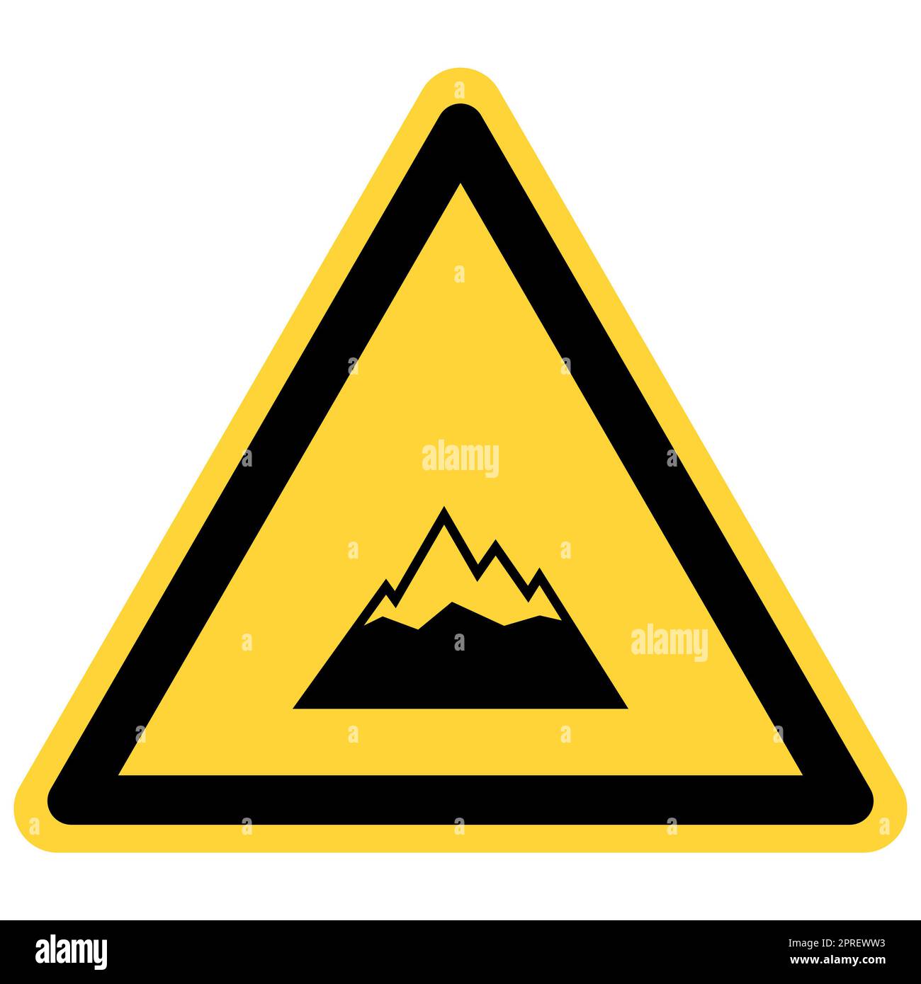 Mountains and danger sign Stock Photo - Alamy