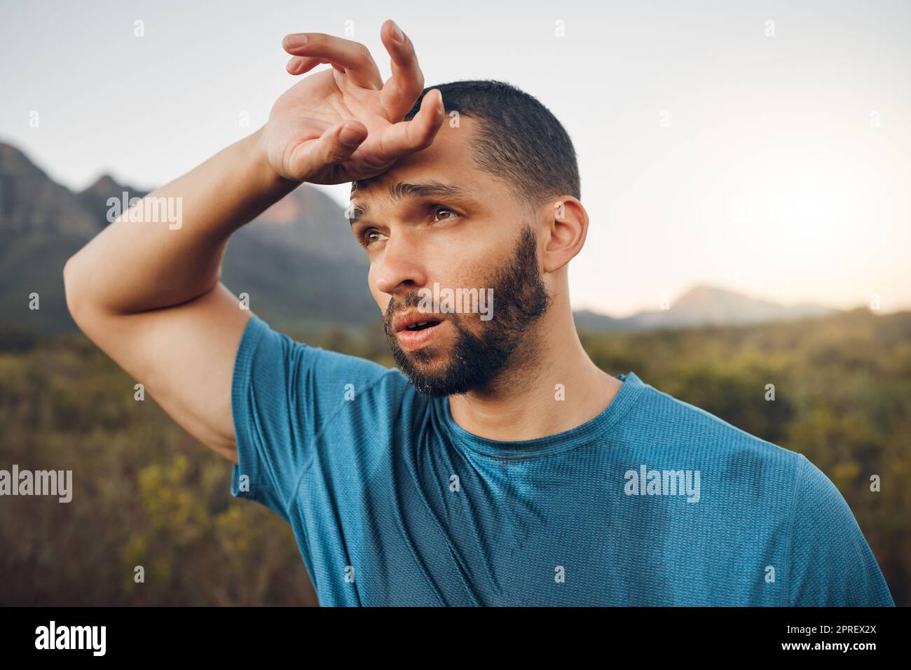 Hispanic runner sweating hi-res stock photography and images - Alamy