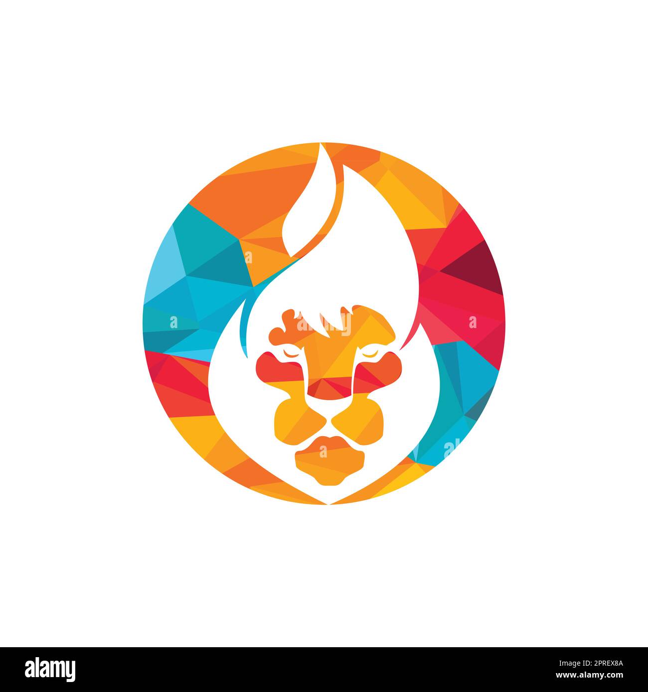 Lion fire vector logo design template. Creative lion fire or lion flame logo design concept ...