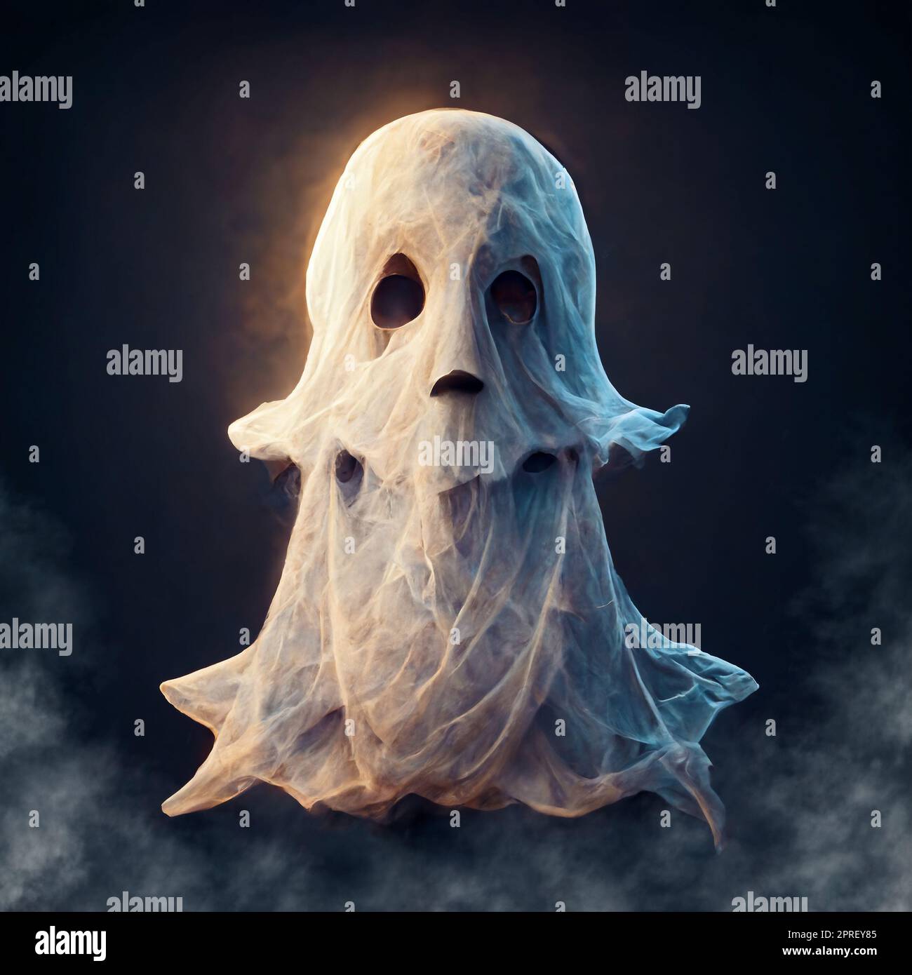Magic scary spirits. Ghost of Halloween. Digital art illustration Stock ...