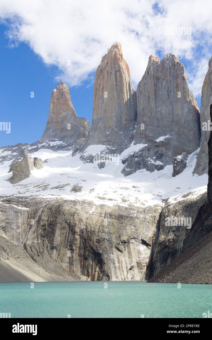 Base Las Torres viewpoint, Torres del Paine, Chile Stock Photo - Alamy