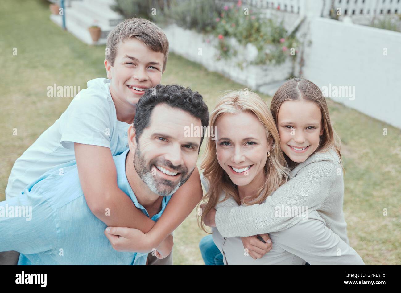 Time for some family fun. a family spending time together at home Stock ...