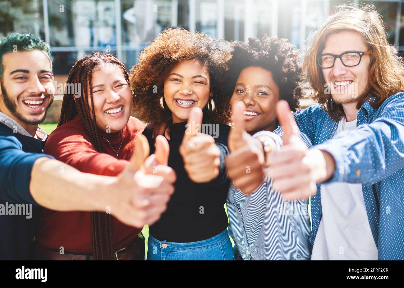 Were with you. Cropped portrait of a diverse group of college friends ...