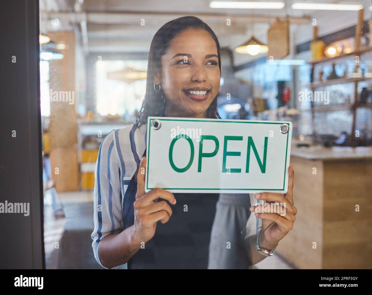 Small Business Owner Open Sign